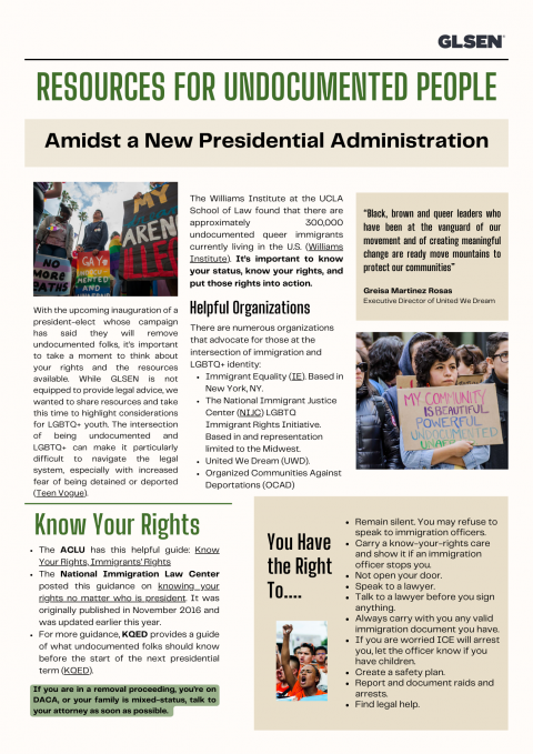 Resources for Undocumented People | GLSEN